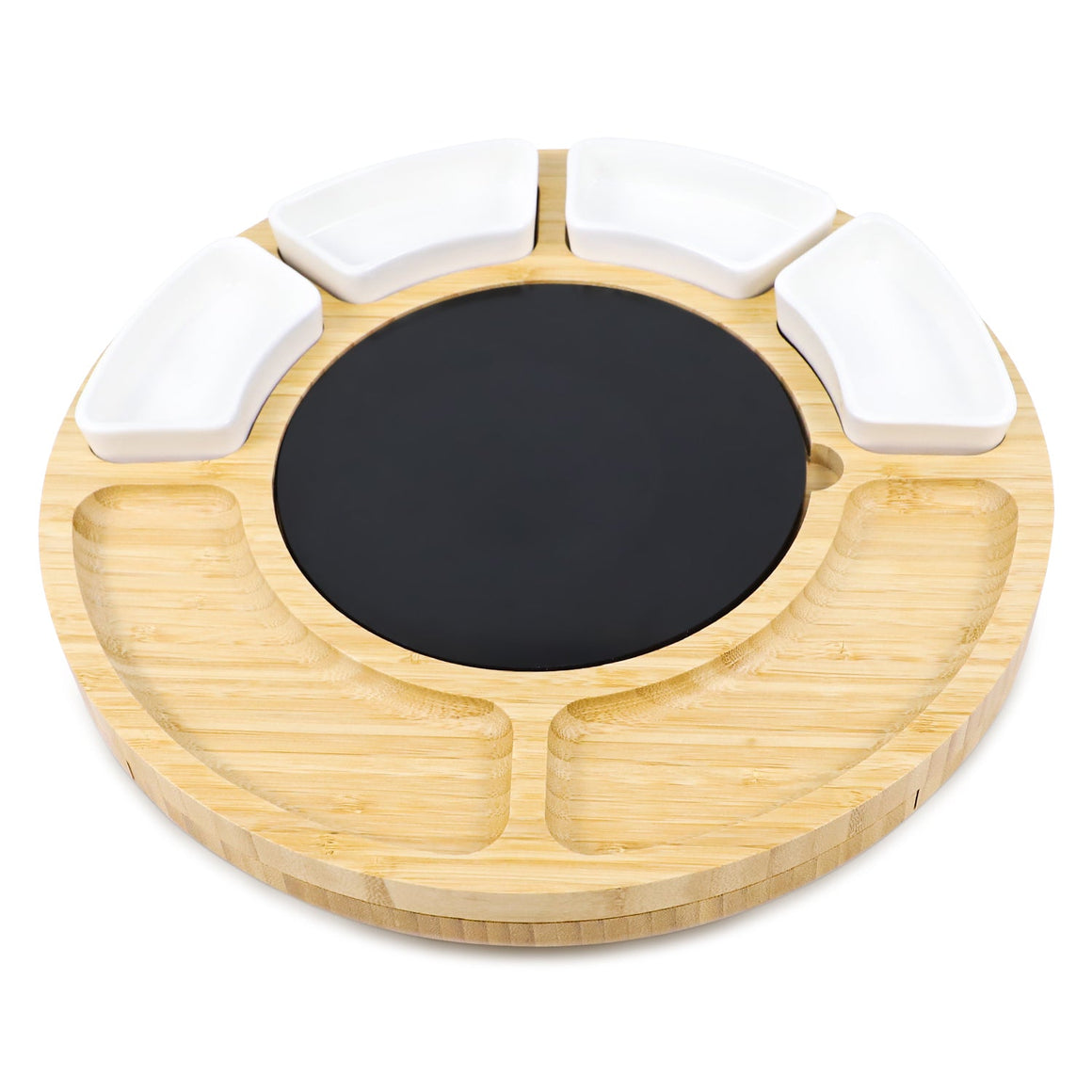 Personalised Round Cheese Board | Bamboo Cheese Boards With Accessories ...